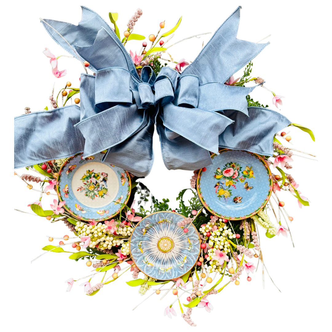 Wreath maker preppy grand millennial wreaths. Vintage plate wreaths ...