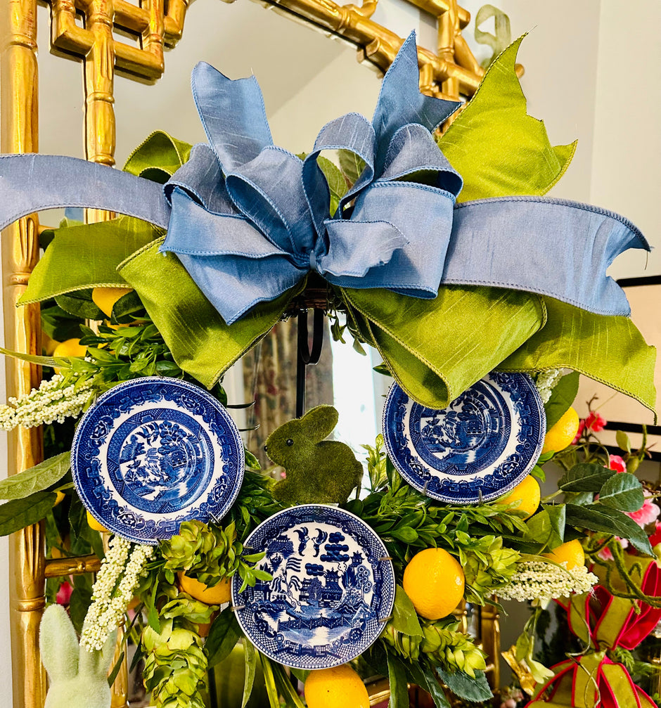 Wreath maker preppy grand millennial wreaths. Vintage plate wreaths ...